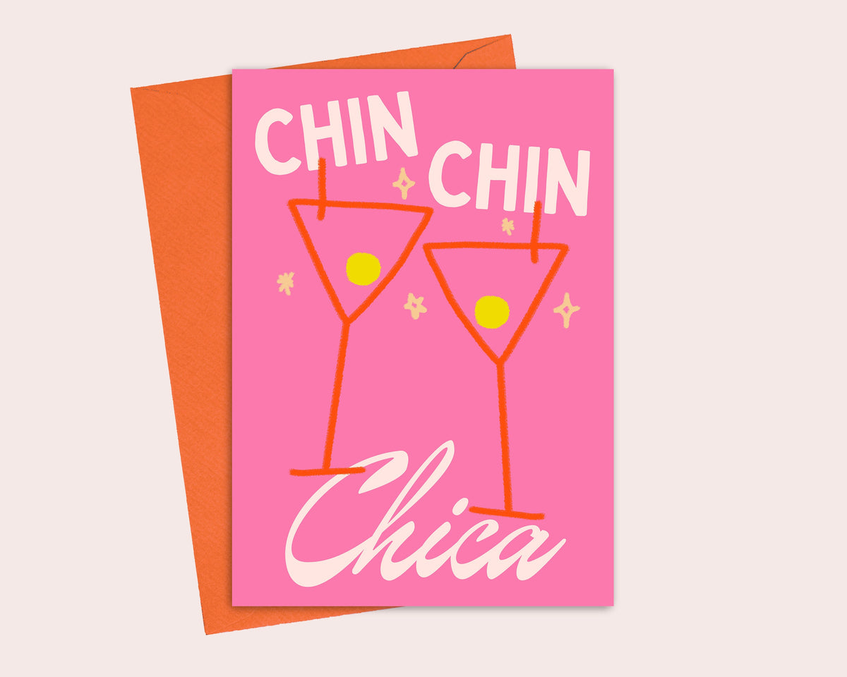 Chin Chin Chica Celebrate Greeting Card – HollieGraphik